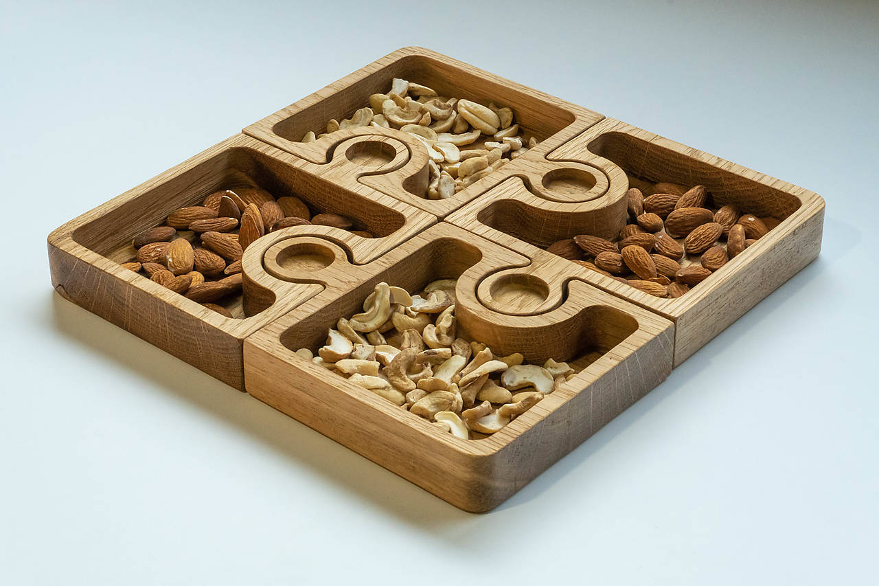 Drevená miska-puzzle (dub) / DrevoHolz - SAShE.sk
