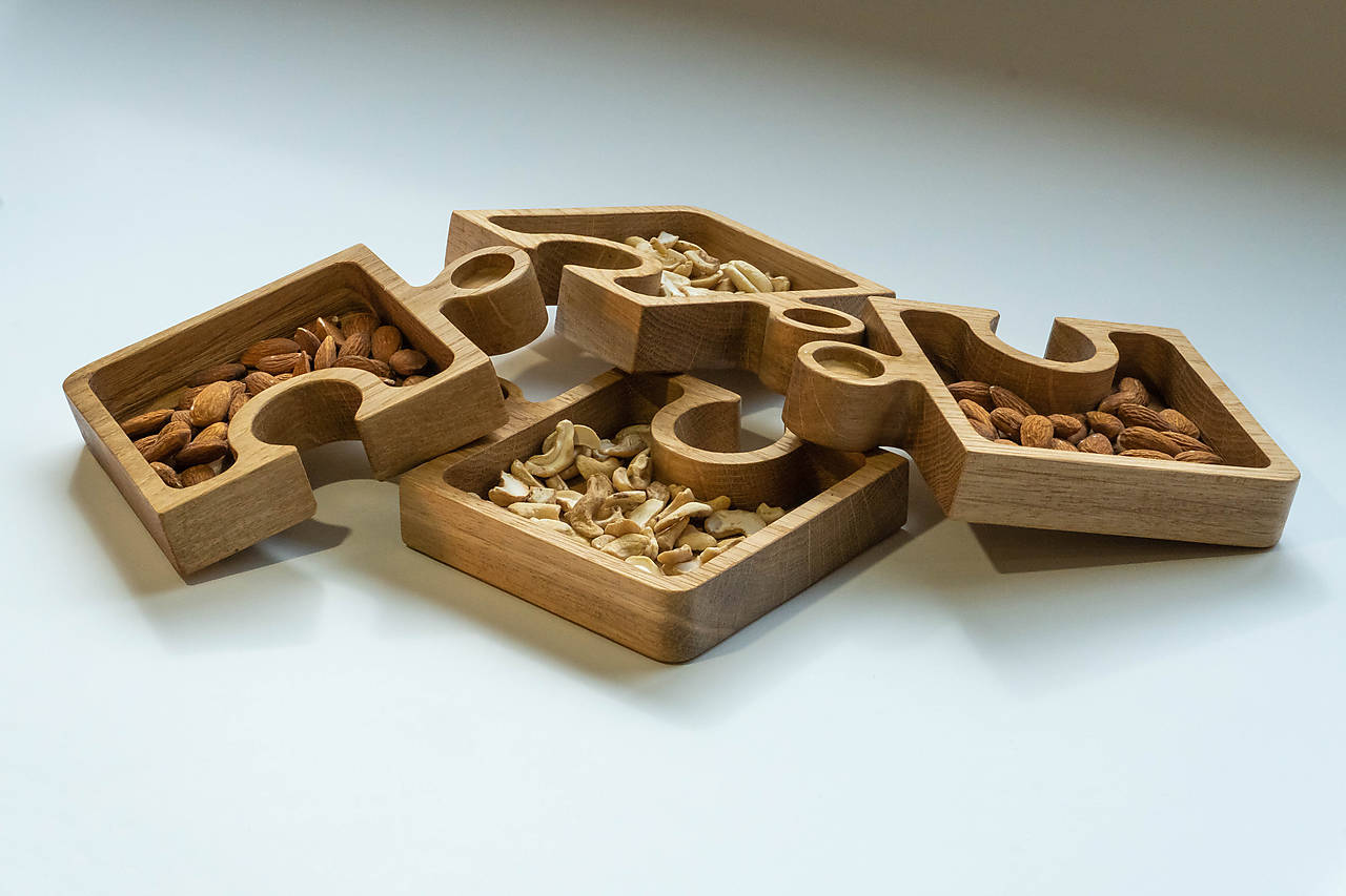 Drevená miska-puzzle (dub) / DrevoHolz - SAShE.sk