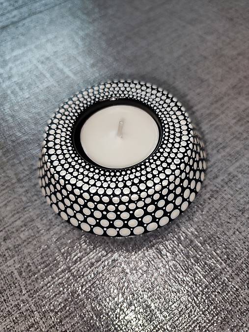 Dot Art svietnik / lea_mandala_art - SAShE.sk