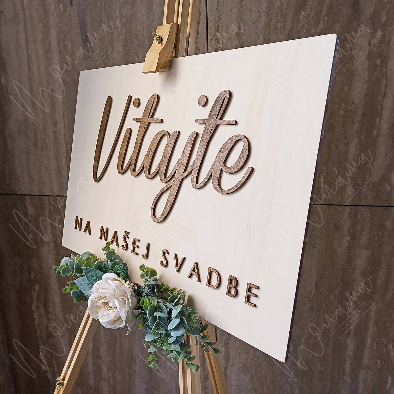 Drevená uvítacia tabuľa "Vitajte na našej svadbe" / svadobka_monama - SAShE.sk