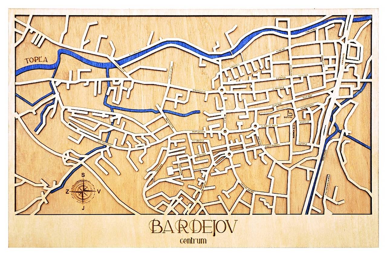 Mapa mesta Bardejov / percas - SAShE.sk