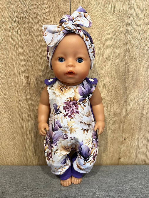 Dupačky pre bábiku baby born - 43 cm, kvety / BaskaDesign - SAShE.sk