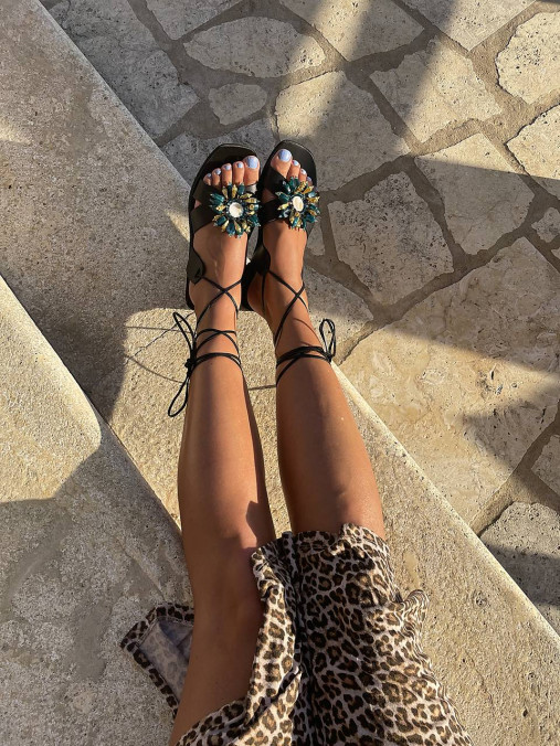 Boho Queen Kožené Sandále Black / SandaleaSandals - SAShE.sk