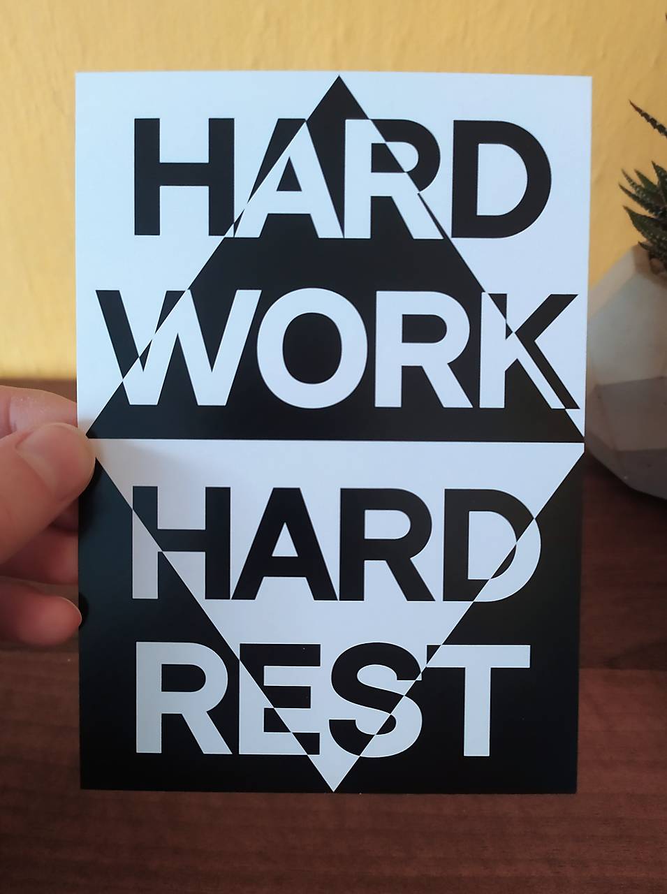 Pohľadnica "hard work - hard rest" / sikovnytato - SAShE.sk
