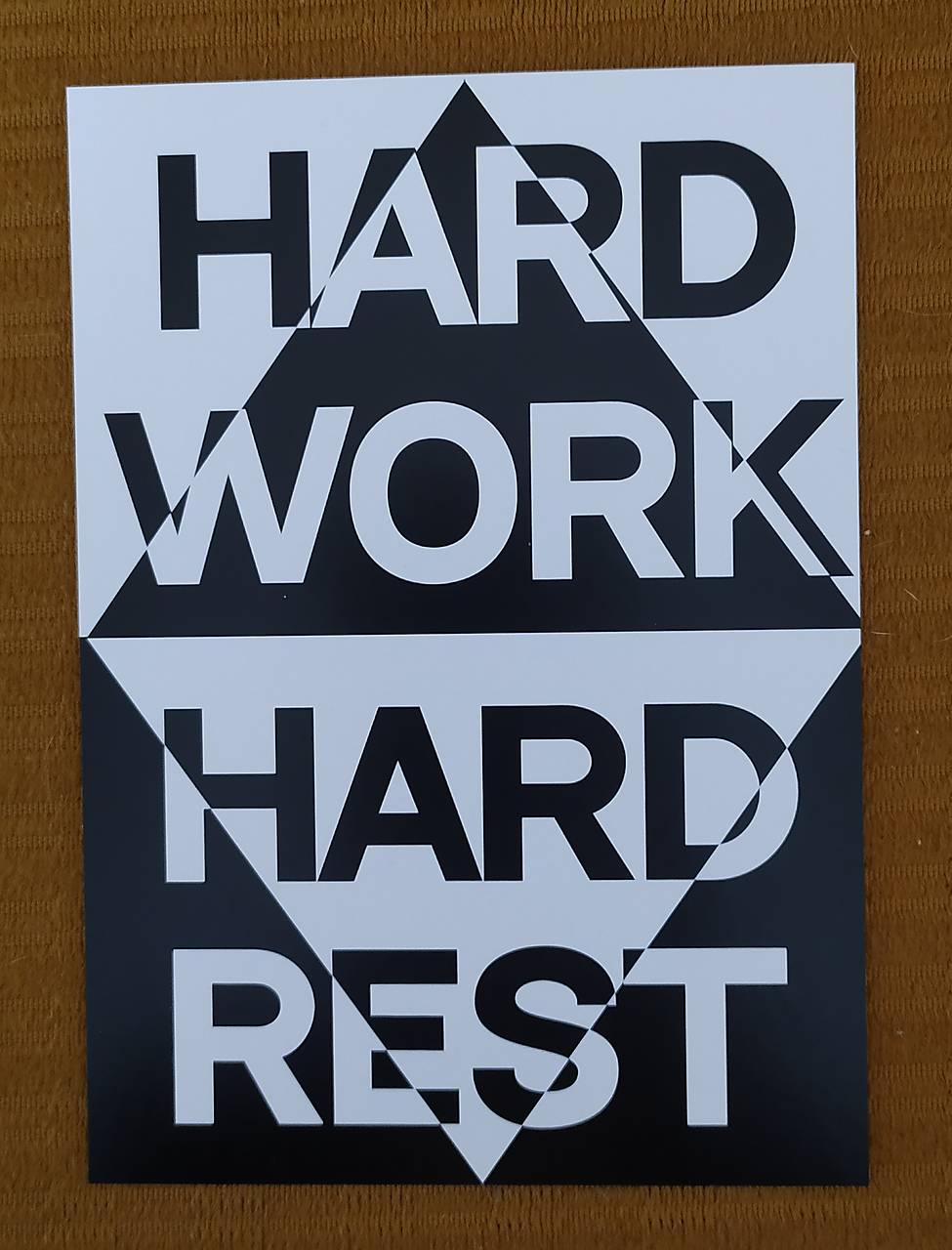 Pohľadnica "hard work - hard rest" / sikovnytato - SAShE.sk