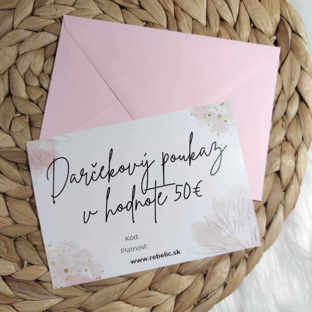 DARČEKOVÝ POUKAZ V HODNOTE - 50 € / REBELIC - SAShE.sk