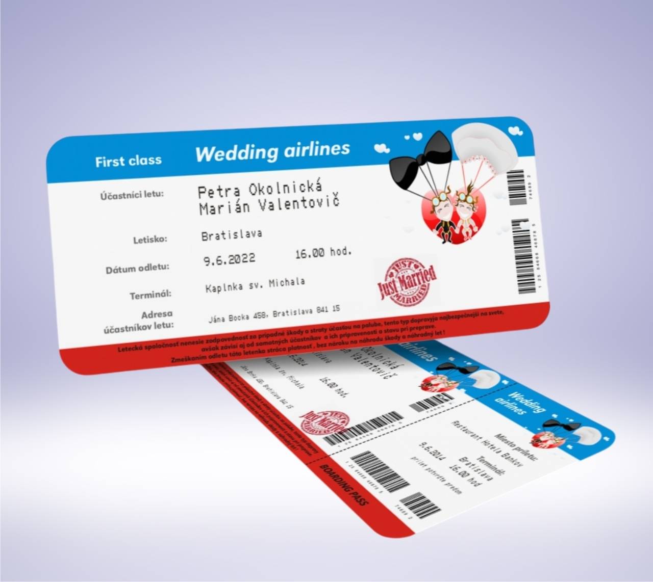 Svadobné oznámenie - letenka c13103 / CardCreation - SAShE.sk