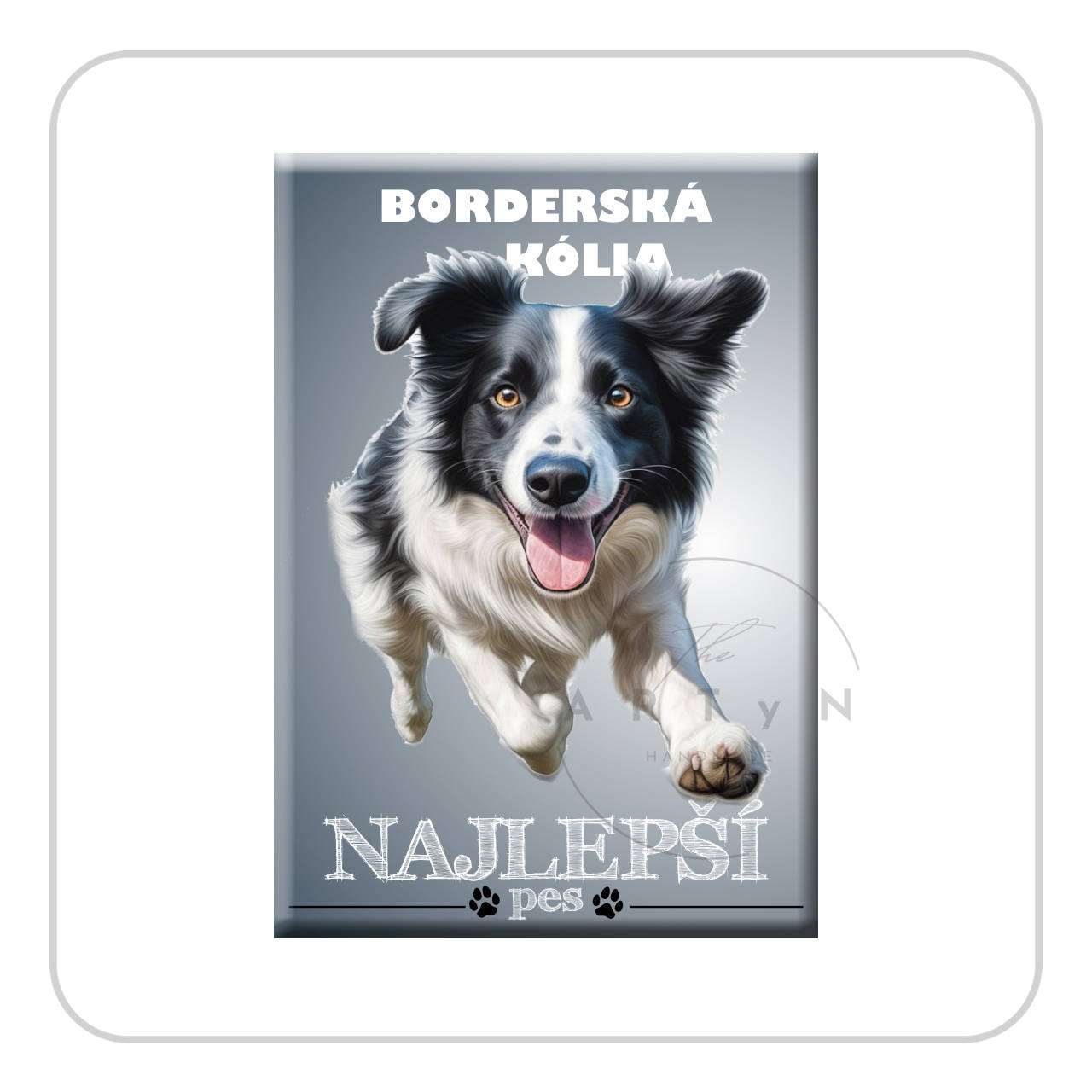 Borderská kólia - najlepší pes - magnetka (Borderská kólia - tyrkysová ...