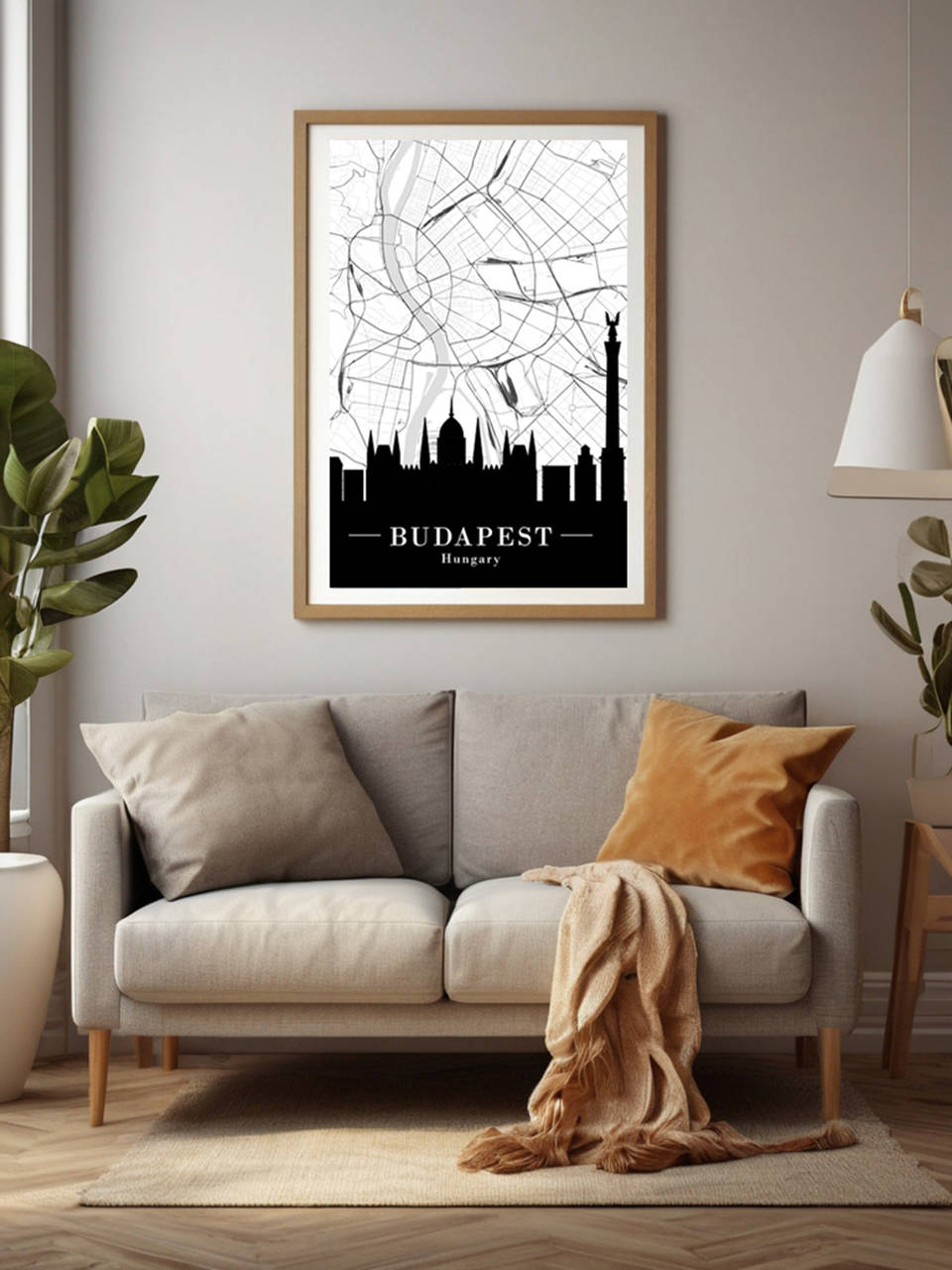 Mapa mesta Budapešť- plagát / luckart - SAShE.sk