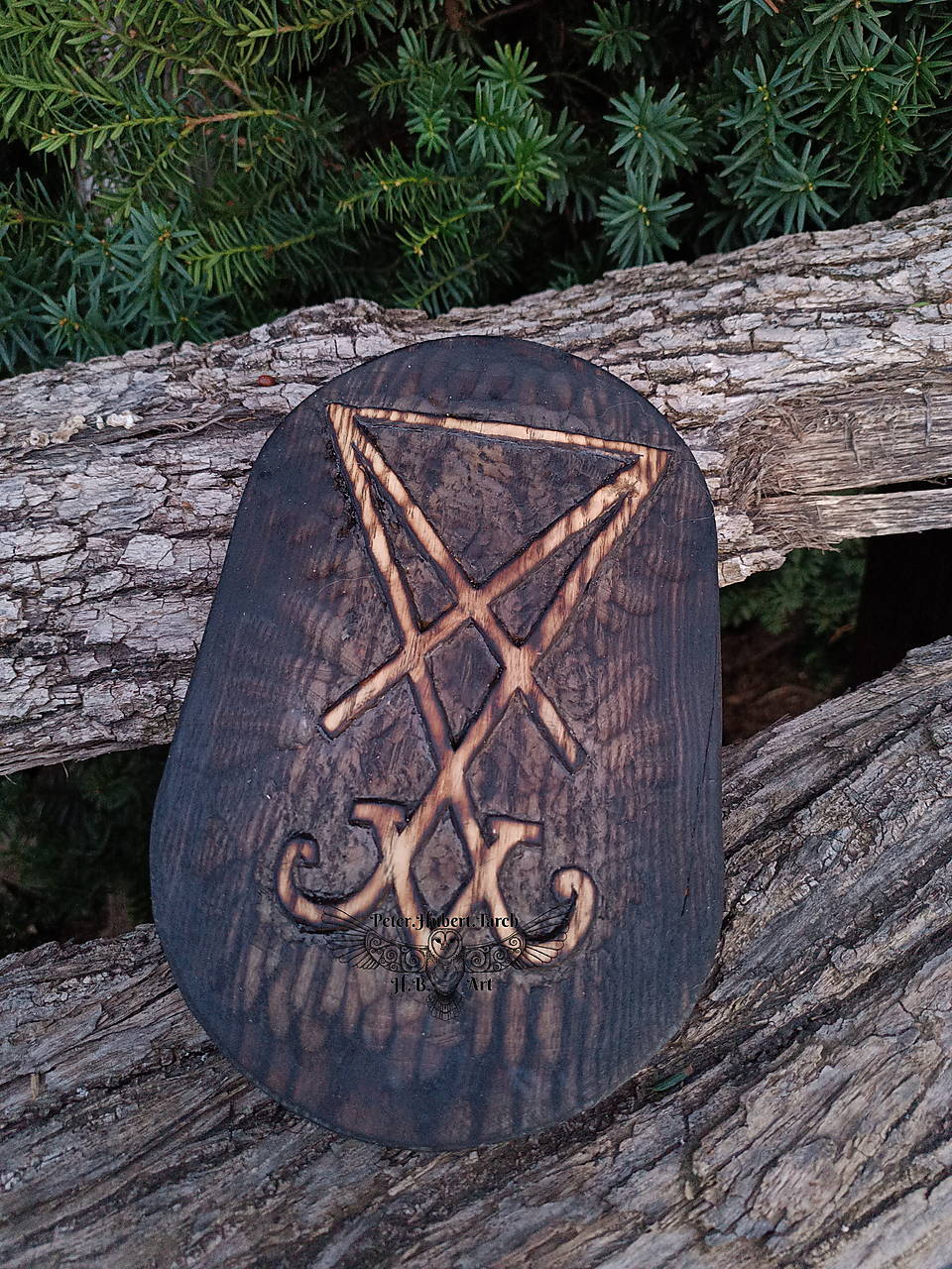 LUCIFER - vyrezávaná pečať - LUCIFER hand-carved wooden sigil / Peter ...