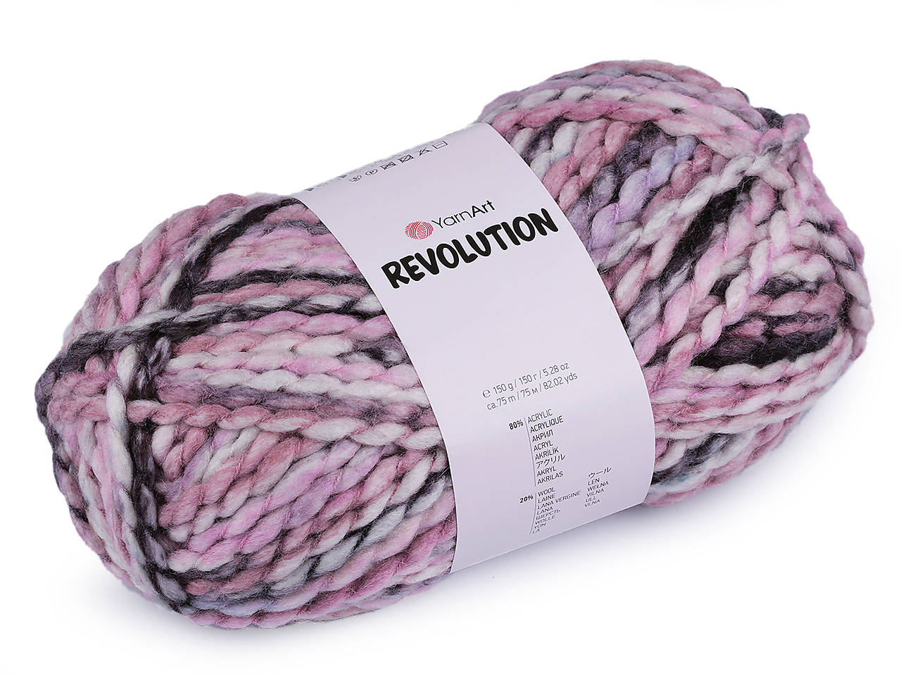 Pletacia priadza REVOLUTION 150 g (1618 ružová svetlá) / klbkovo - SAShE.sk