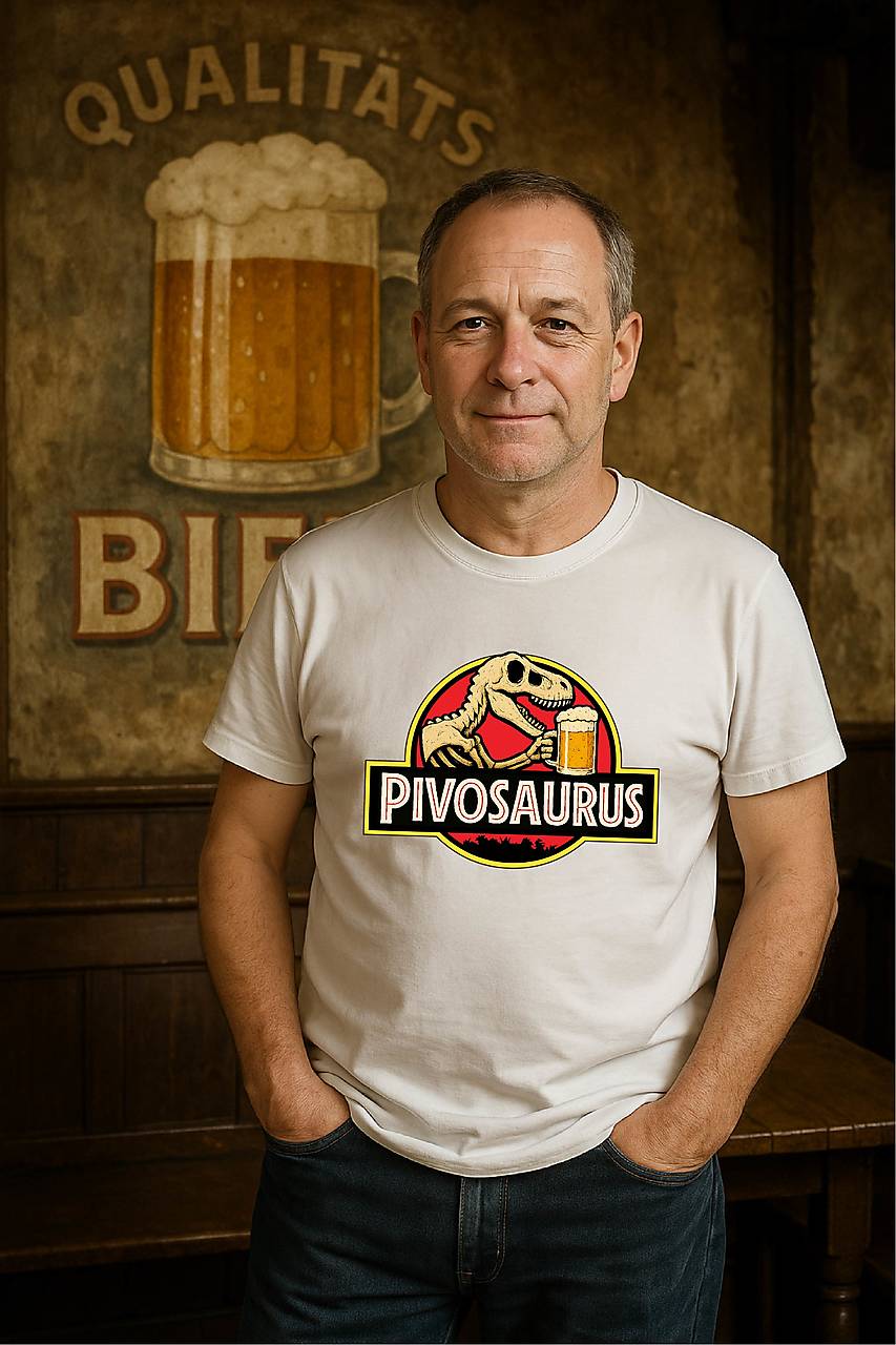 Pivosaurus (S-navy - Modrá) / jedinecne_tricka - SAShE.sk