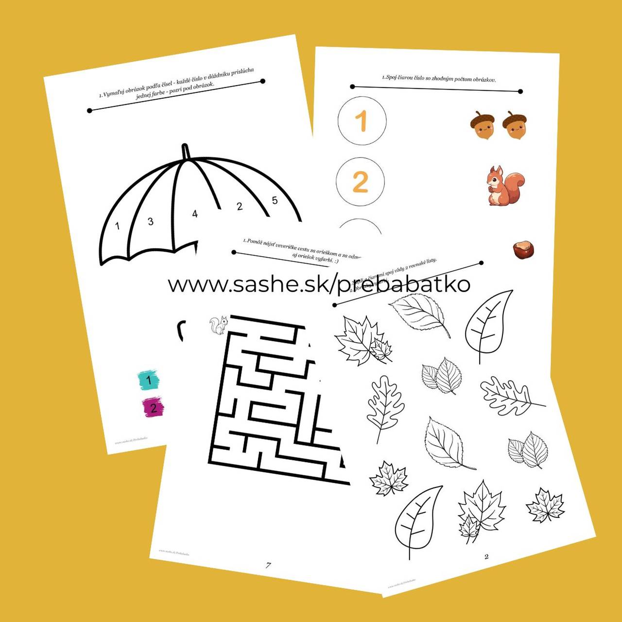 Pracovné listy Jeseň/2025 - PDF / Prebabatko - SAShE.sk