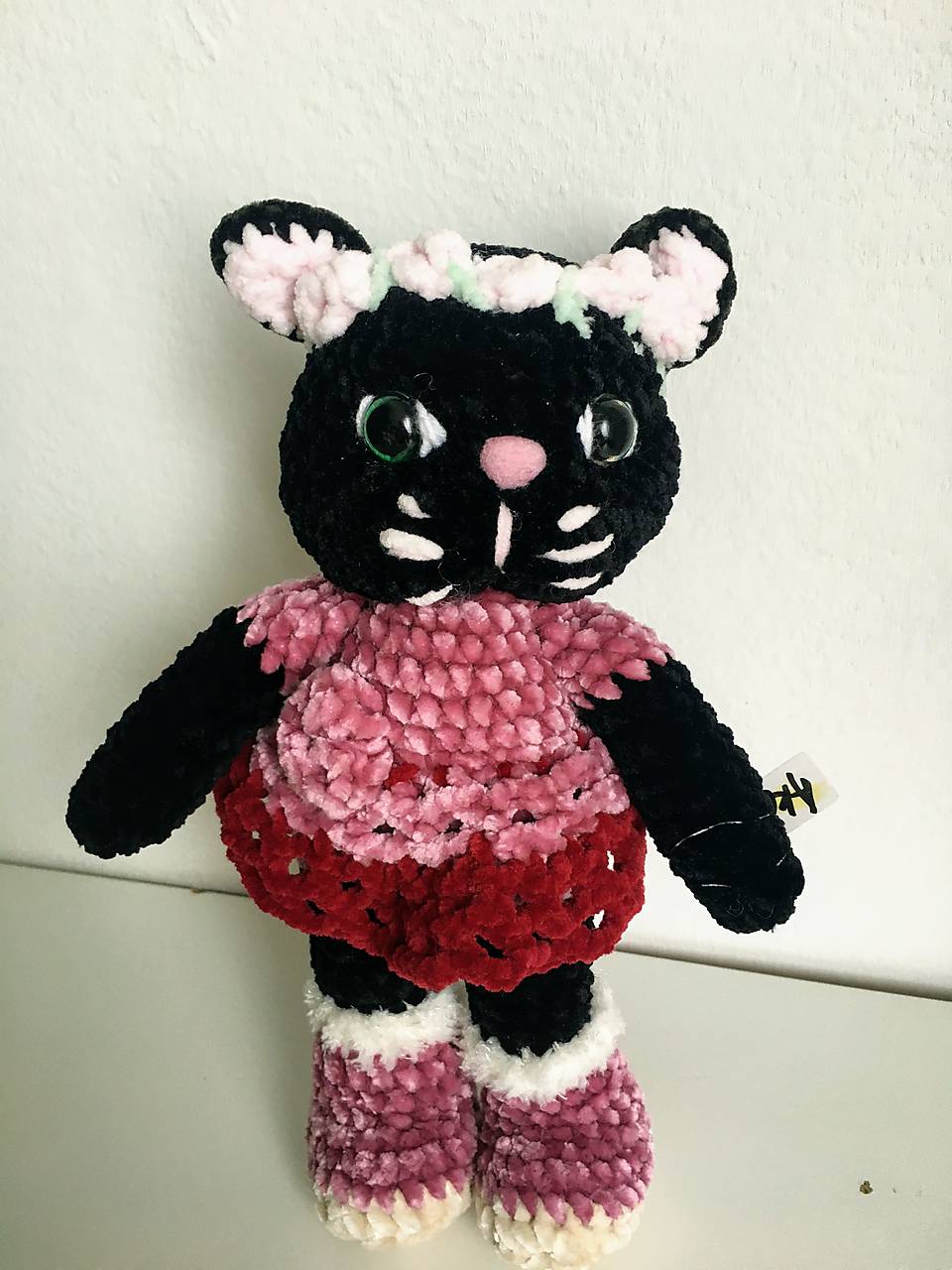 Háčkovana macicka -mojkadlo. (Čierna) / Katya_dyzajn - SAShE.sk