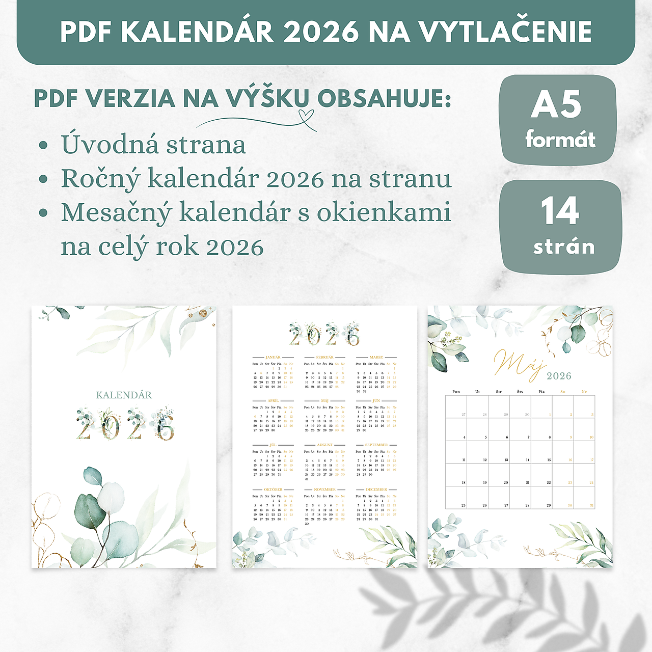 PDF Plánovací kalendár 2026 na stiahnutie (PDF Kalendár 2026 na výšku ...