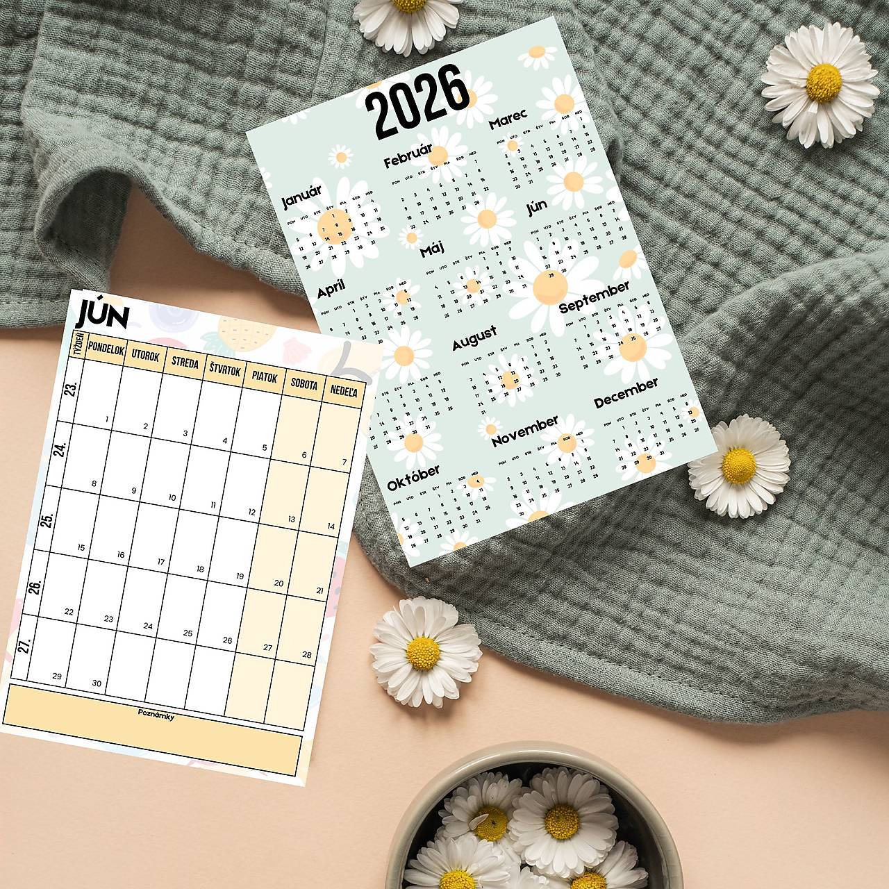 Kalendár 2026 PDF, A5, A4 / DigitalneRadosti - SAShE.sk